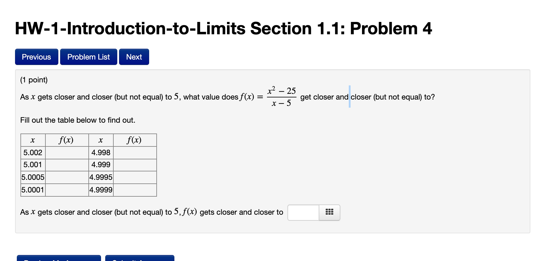 Solved Hw 1 Introduction To Limits Section 11 Problem 4 2141