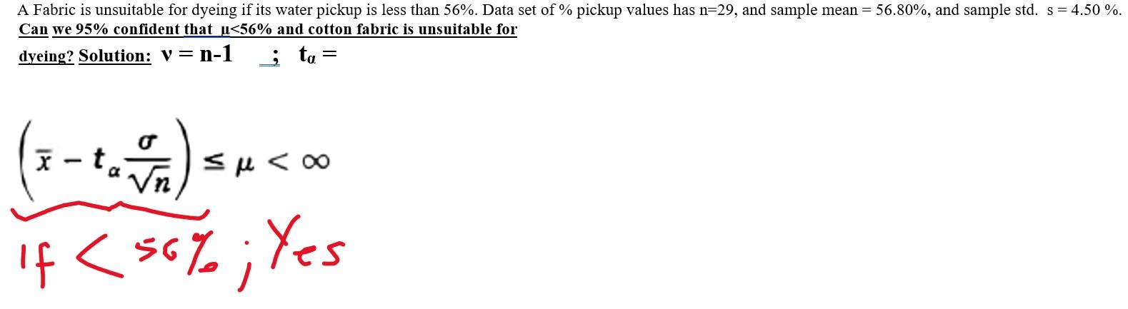 Solved A Fabric is unsuitable for dyeing if its water pickup | Chegg.com