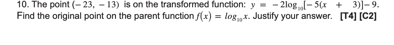 Solved 10. The point (−23,−13) is on the transformed | Chegg.com