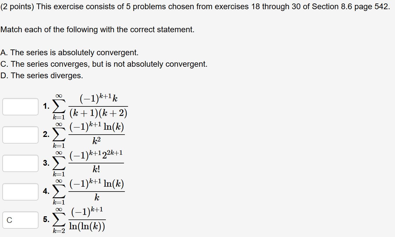 Solved (2 points) This exercise consists of 5 problems | Chegg.com