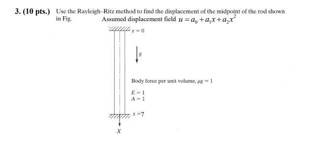 Solved 3. (10 pts.) Use the Rayleigh-Ritz method to find the | Chegg.com