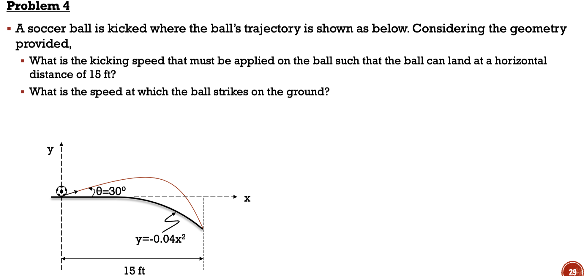 Solved A soccer ball is kicked where the ball’s trajectory | Chegg.com