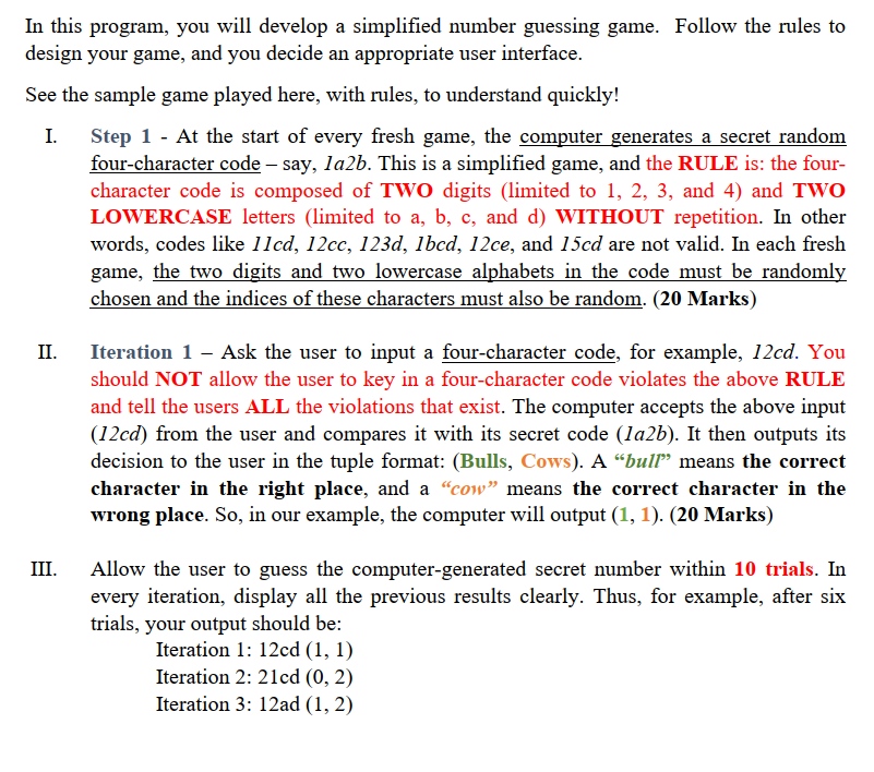 Solved In this program, you will develop a simplified number | Chegg.com