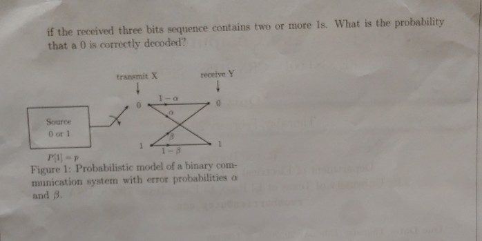 Solved 1 Communication Through a Noisy Channel In the binary | Chegg.com