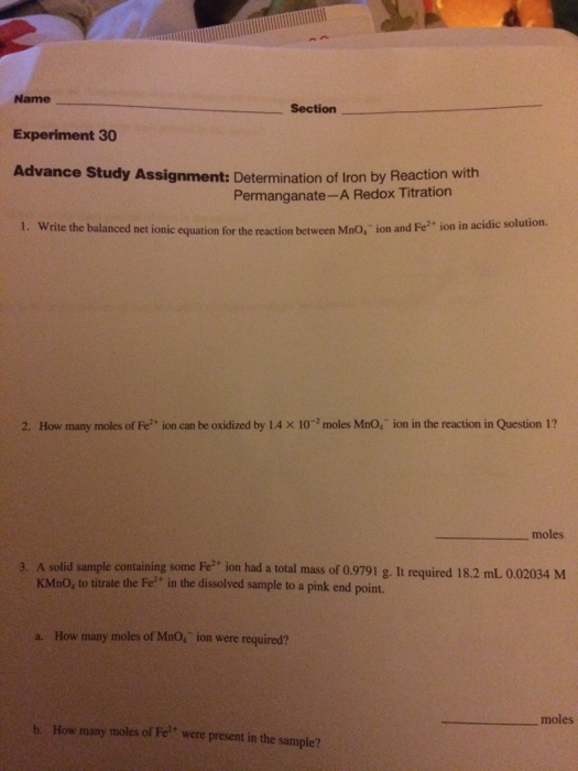 Solved Name Section Experiment 30 Advance Study Assignment: | Chegg.com Solved Name Section Experiment 30 Advance Study Assignment: | Chegg.com