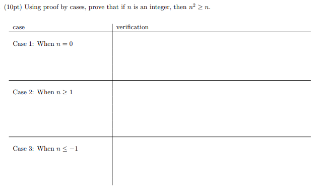 Solved (10pt) Using proof by cases, prove that if n is an | Chegg.com