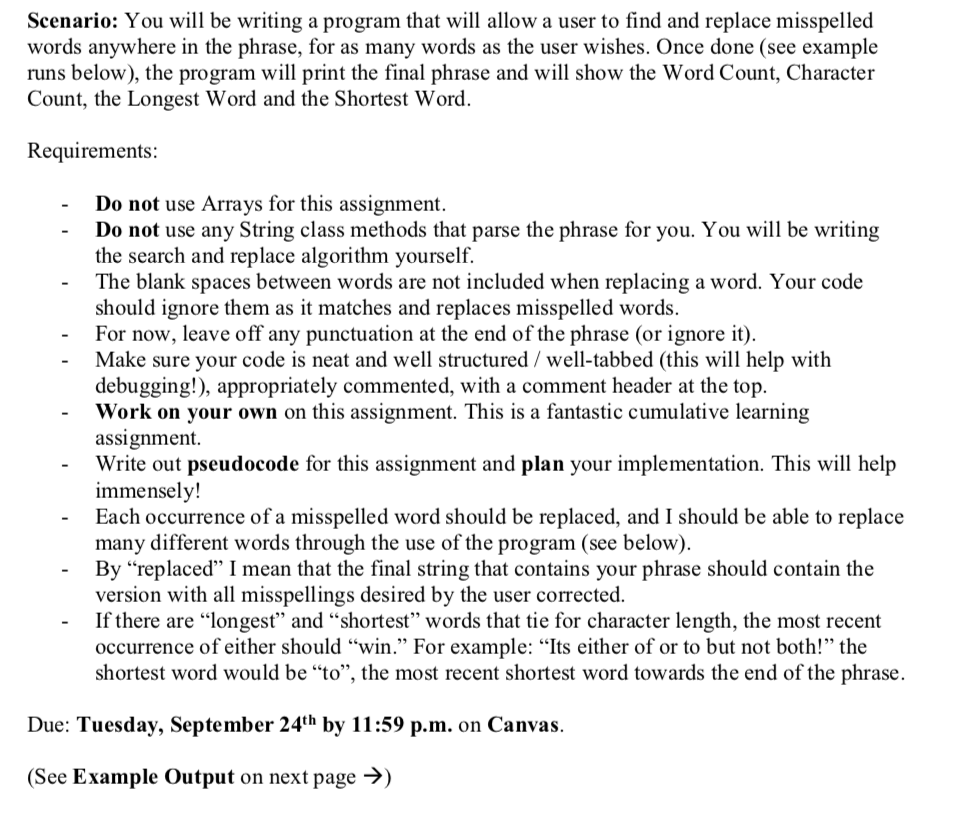 Solved INTRODUCTION TO JAVA PLEASE HELP Scenario Y