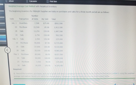 Solved Weighted average cost Method with Perpetual Inventory | Chegg.com