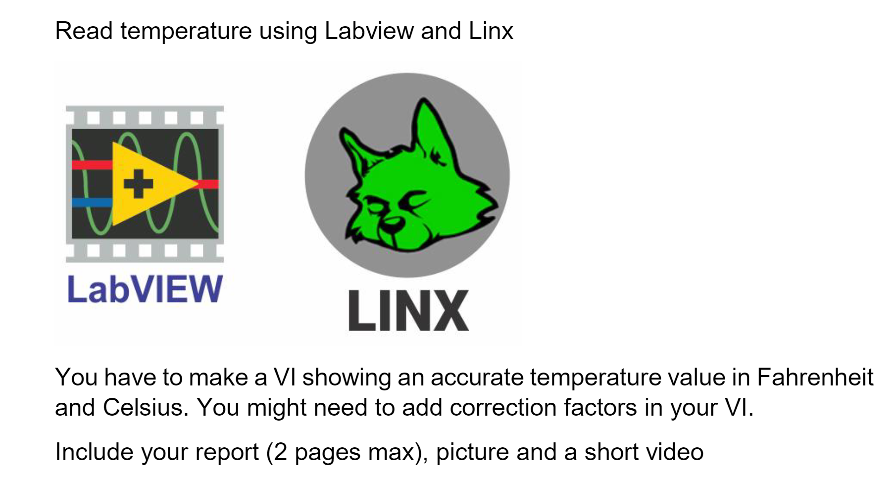 Solved Read temperature using Labview and Linx LabVIEW LINX | Chegg.com