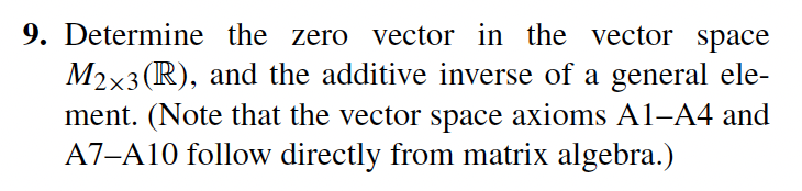 Solved Determine the zero vector in the vector spaceM2\times | Chegg.com