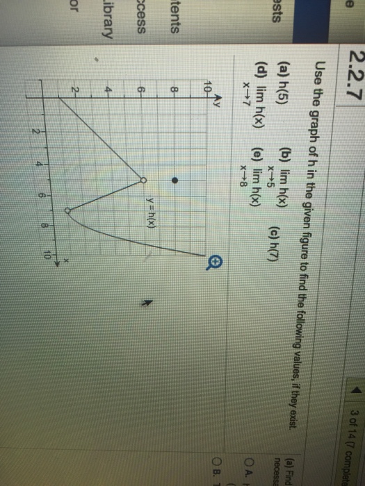 Solved Use the graph of h in the given figure to find the | Chegg.com