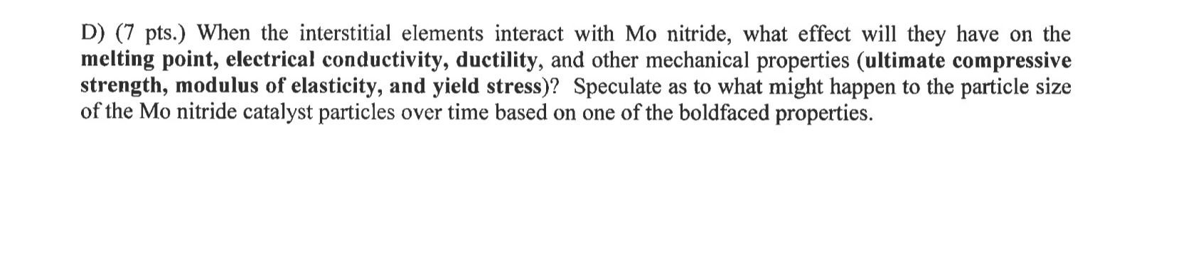 Solved D) (7 pts.) When the interstitial elements interact | Chegg.com