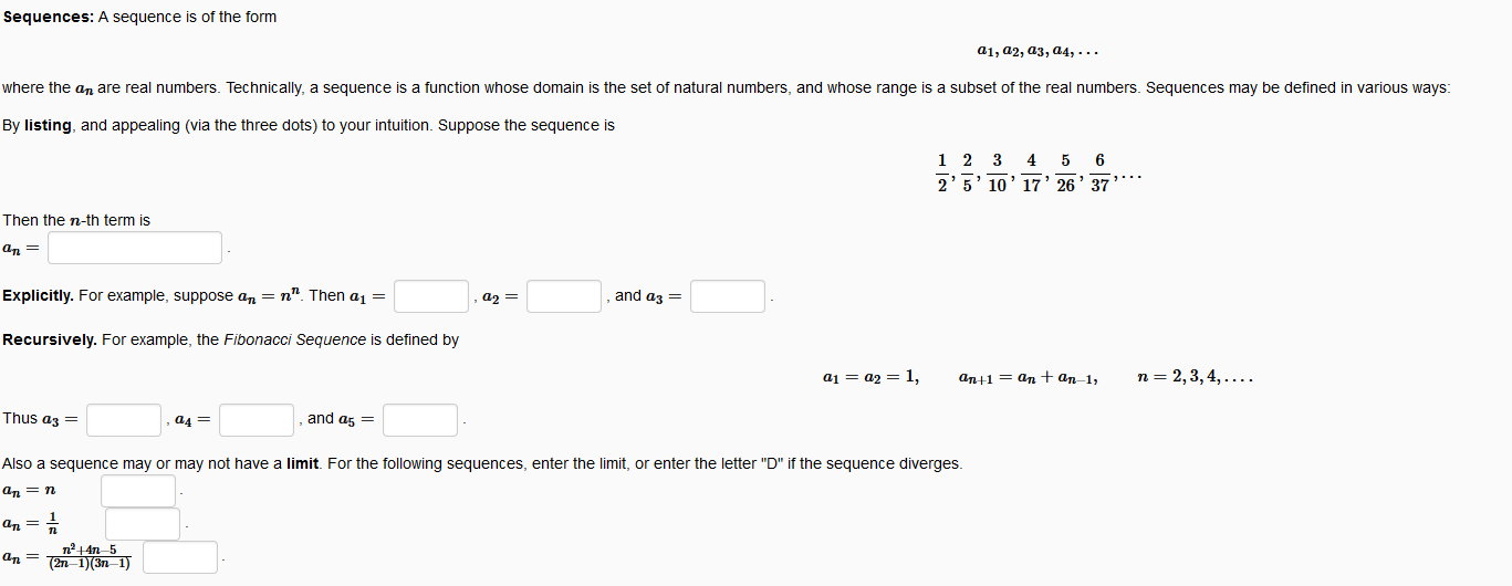 Solved Sequences: A sequence is of the form 21, 22, 23, | Chegg.com