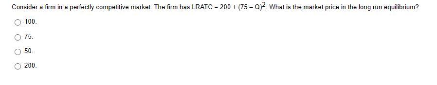 Solved Consider a firm in a perfectly competitive market. | Chegg.com