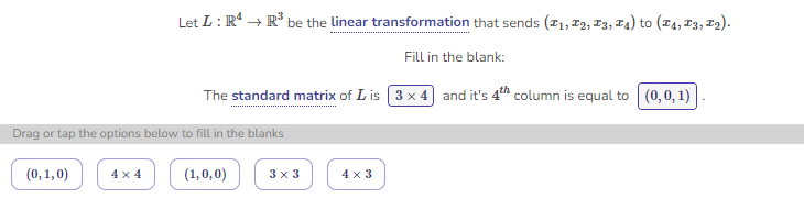Solved Let L:R4→R3 be the linear transformation that sends | Chegg.com