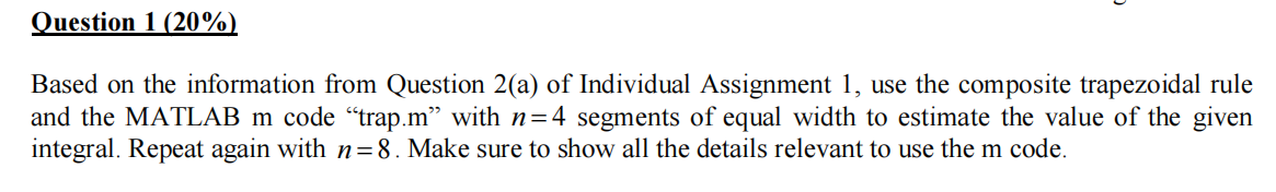 Question 1(20%)Based on the information from Question | Chegg.com