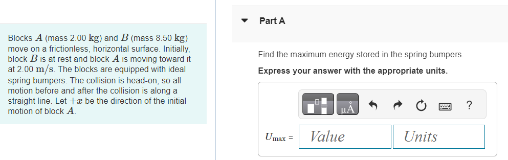 Solved Blocks A (mass 2.00 kg ) and B (mass 8.50 kg ) move | Chegg.com