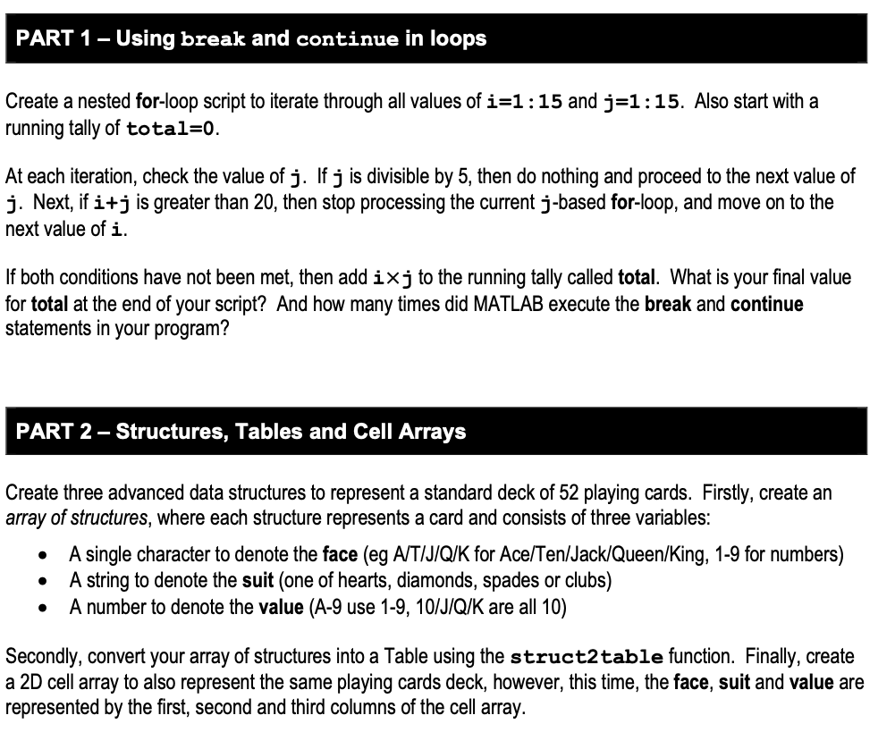 Solved PART 1 Using Break And Continue In Loops Create A Chegg