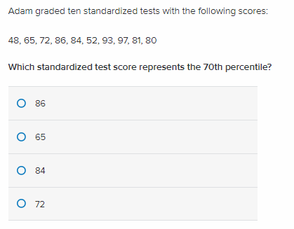Solved Adam graded ten standardized tests with the following | Chegg.com
