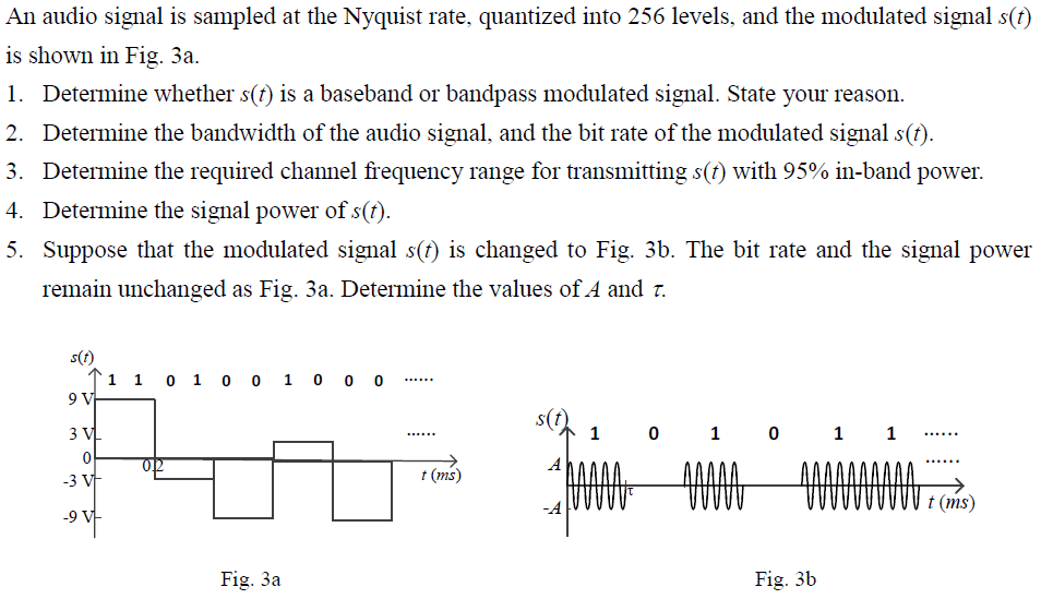 Solved An audio signal is sampled at the Nyquist rate, | Chegg.com