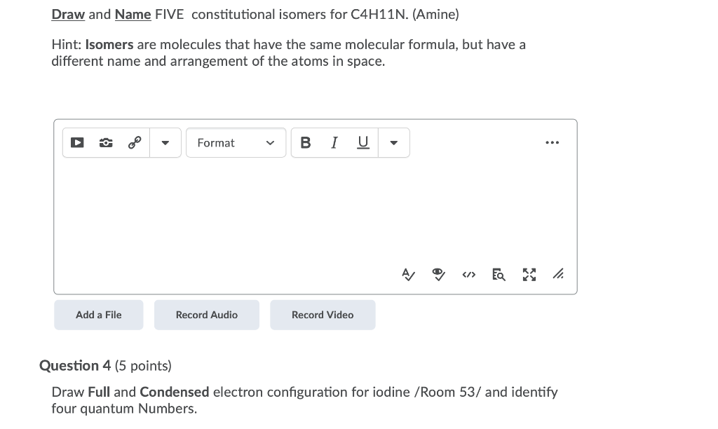 Solved Draw and Name FIVE constitutional isomers for C4H11N. | Chegg.com