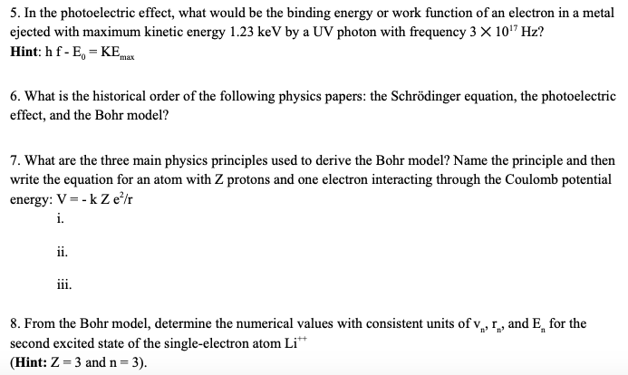 Solved Briefly Describe The Photoelectric Effect And How Solved Briefly Describe The Photoelectric Effect And How