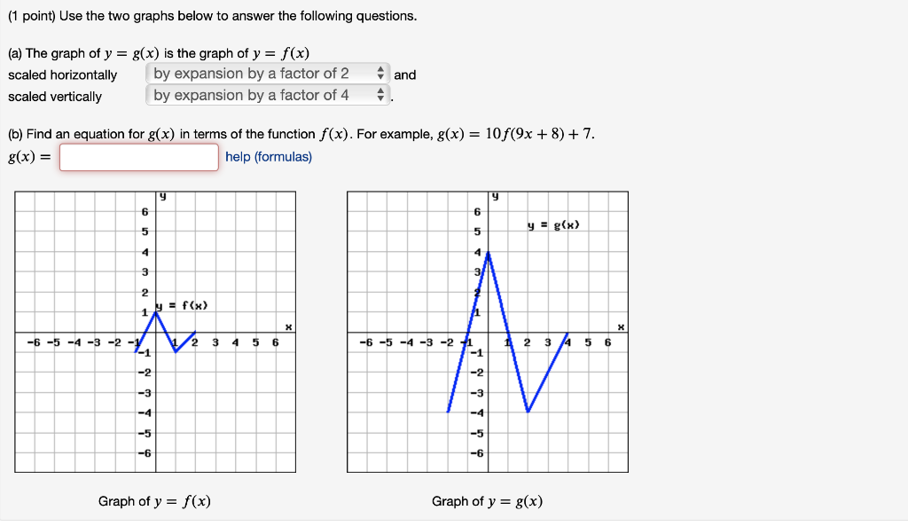 Solved (1 point) Use the two graphs below to answer the | Chegg.com