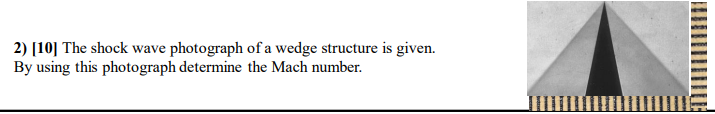 Solved 2) [10] The shock wave photograph of a wedge | Chegg.com