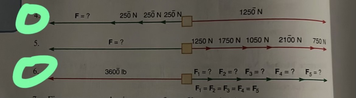 Solved Please answer 4 and 6. Find the force (F) that will | Chegg.com