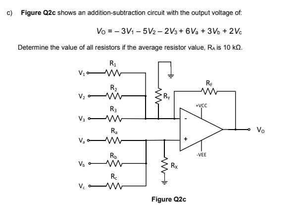 Solved Figure Q2c shows an addition-subtraction circuit with | Chegg.com