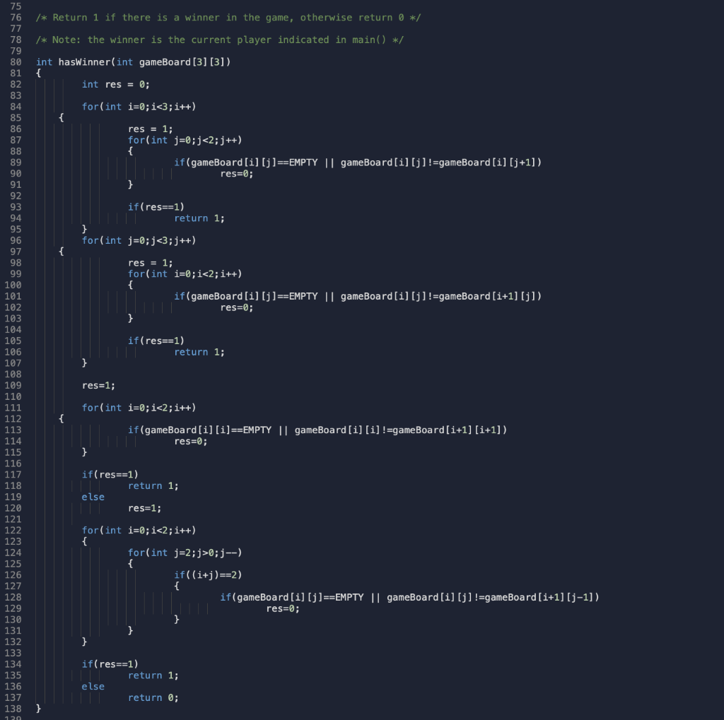 Solved Below Is My Tictactoe Code In C Program Please Help