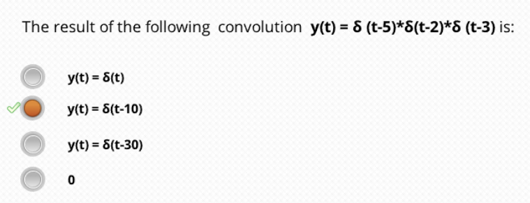 Solved The result of the following convolution | Chegg.com