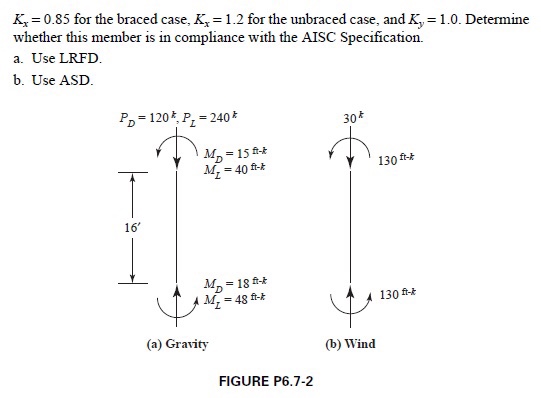 Solved A W14x82 of A992 steel, 16 feet long, is used as a | Chegg.com