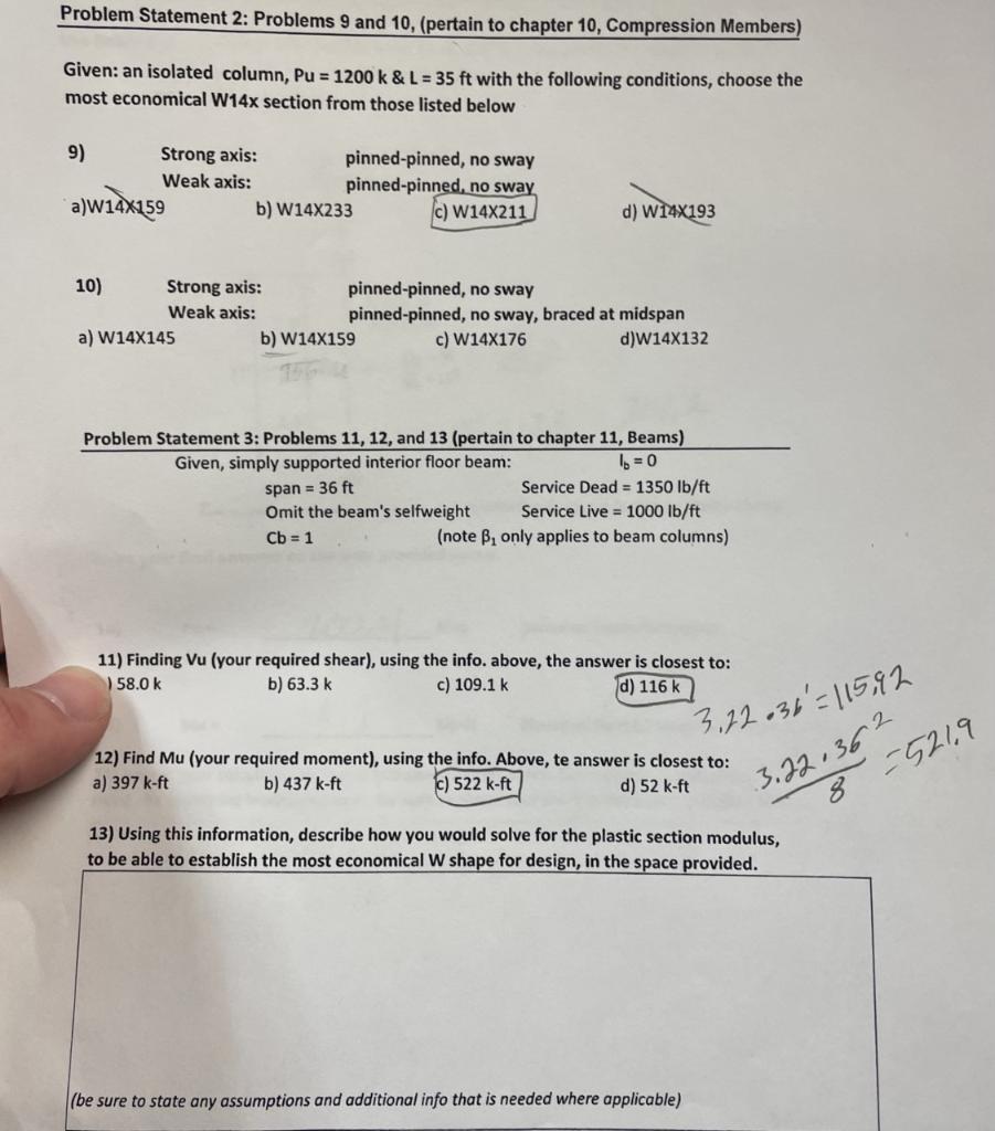 Problem Statement 2: Problems 9 and 10, (pertain to | Chegg.com