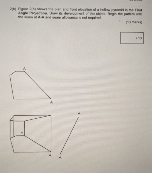 Solved 2(b) Figure 2(b) shows the plan and front elevation | Chegg.com