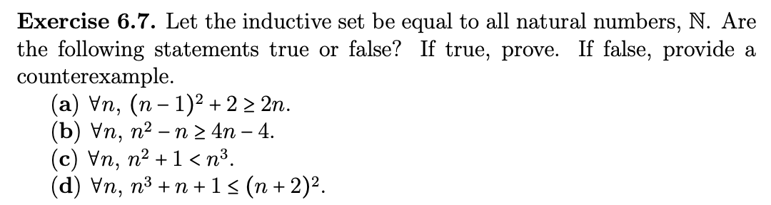 Solved Exercise 6.7. Let the inductive set be equal to all | Chegg.com