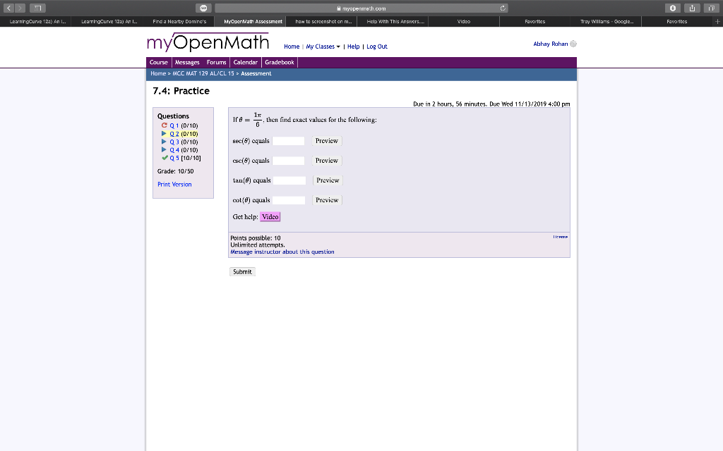 Solved myopenmath.com how to screenshot on m.. clo WHh This | Chegg.com