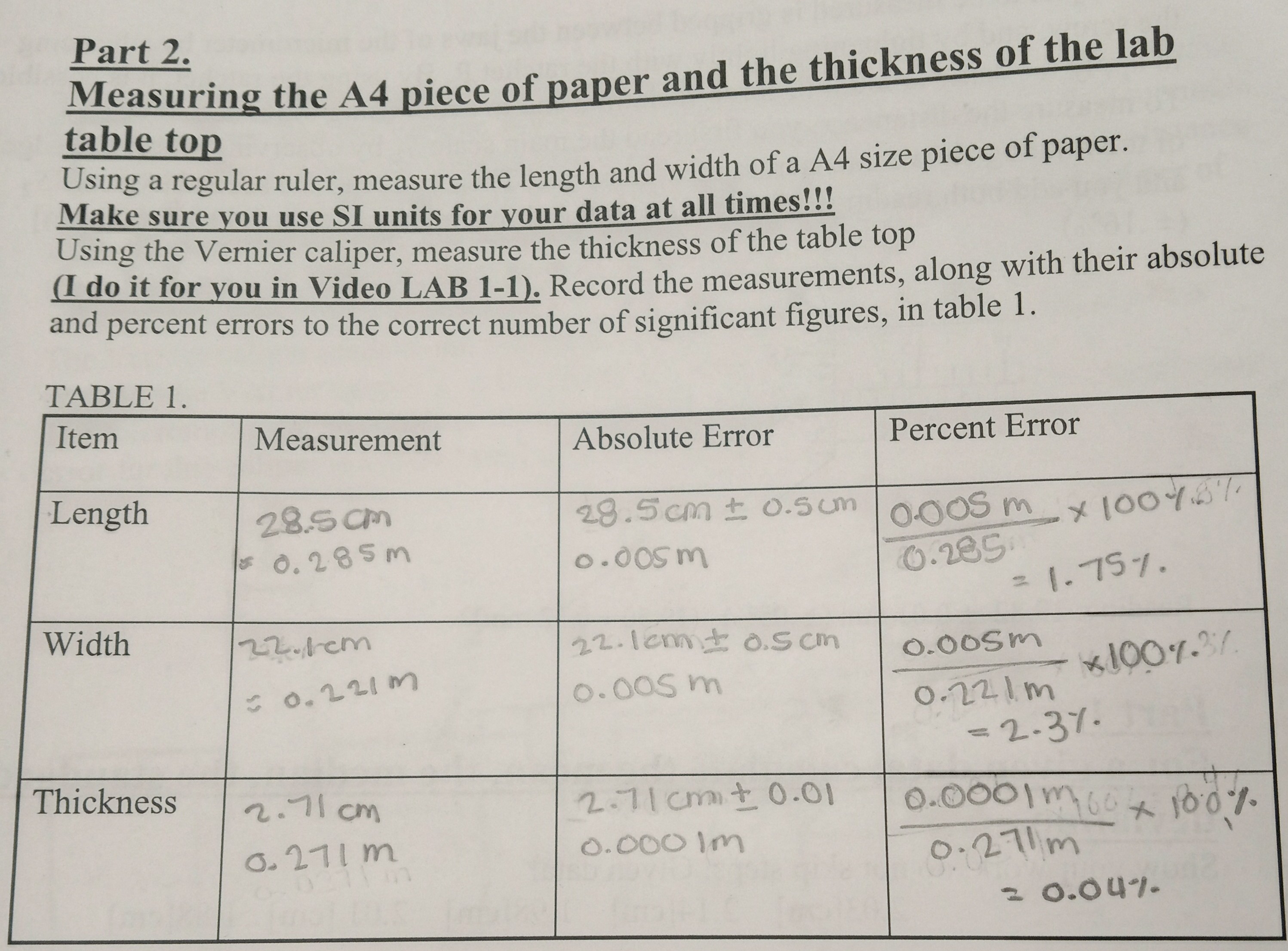 Solved Please help with the calculations for table 3 | Chegg.com