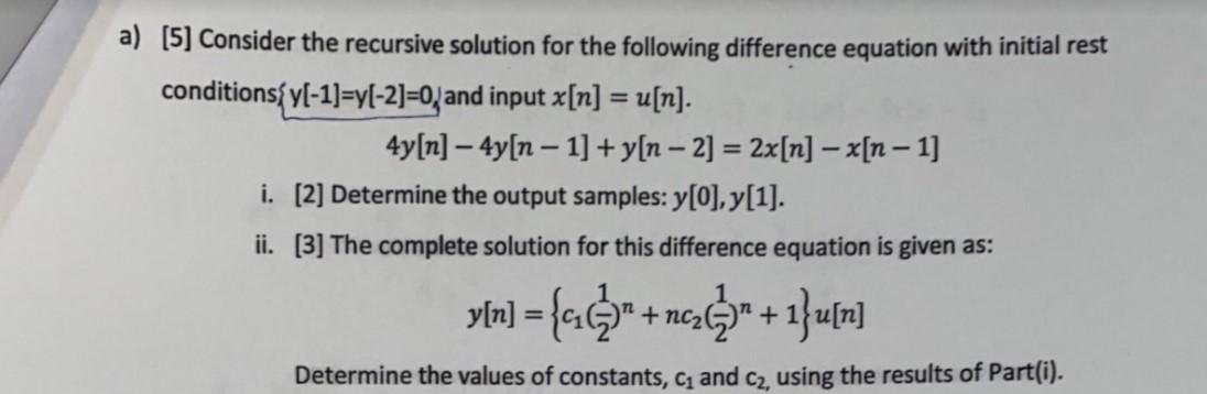 Solved a) [5] Consider the recursive solution for the | Chegg.com