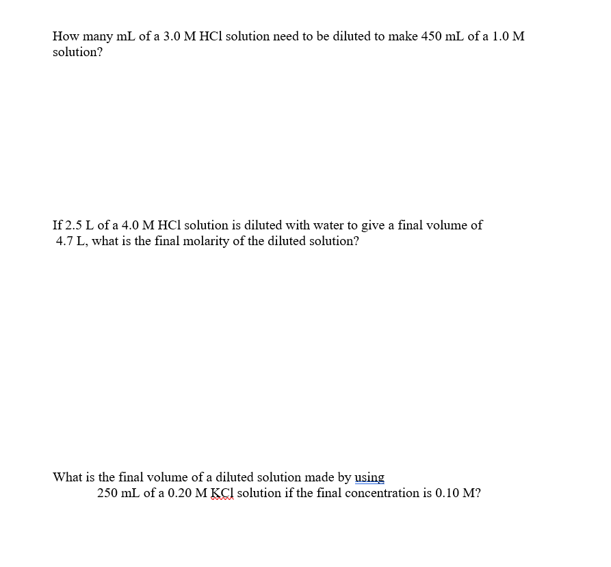 Solved How many mL of a 3.0 M HCl solution need to be | Chegg.com