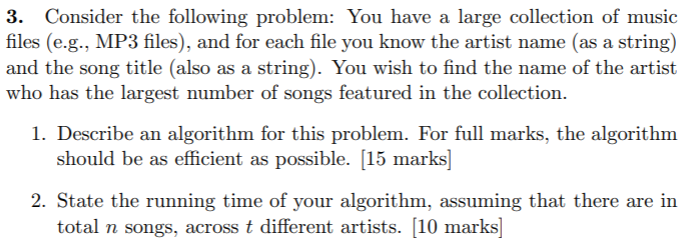 Solved 3. Consider the following problem: You have a large | Chegg.com
