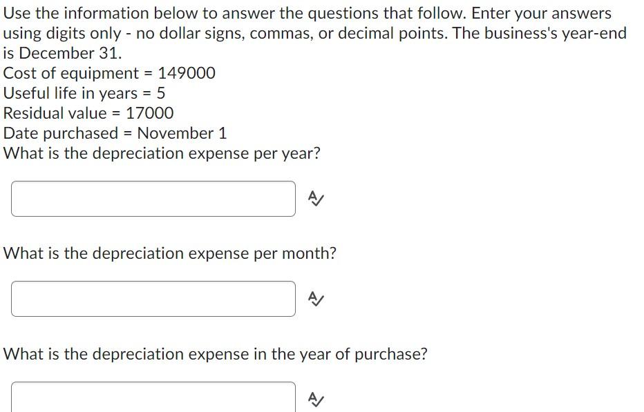 Solved Use the information below to answer the questions | Chegg.com