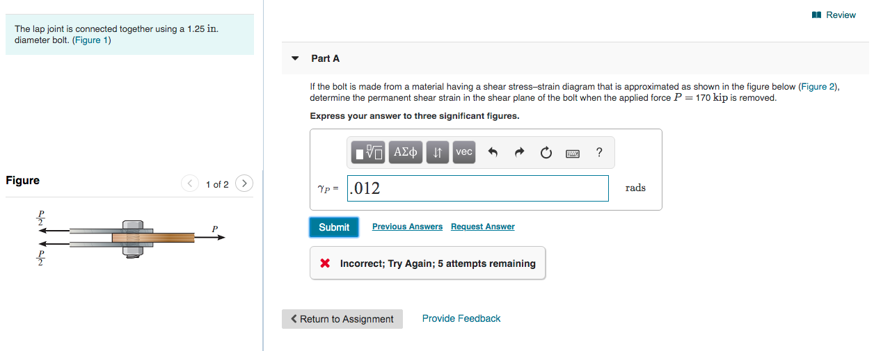 Solved Review The lap joint is connected together using a | Chegg.com
