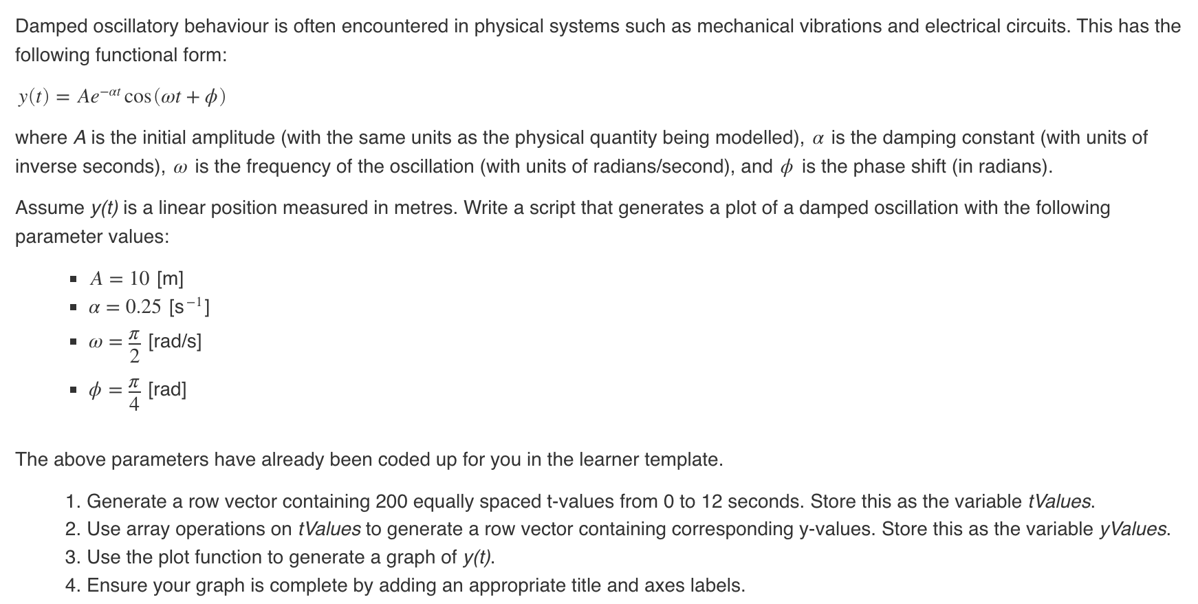 Solved Damped oscillatory behaviour is often encountered in | Chegg.com