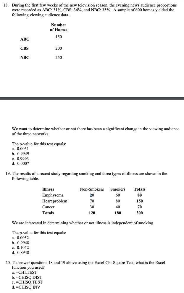 Solved 18. During the first few weeks of the new television | Chegg.com