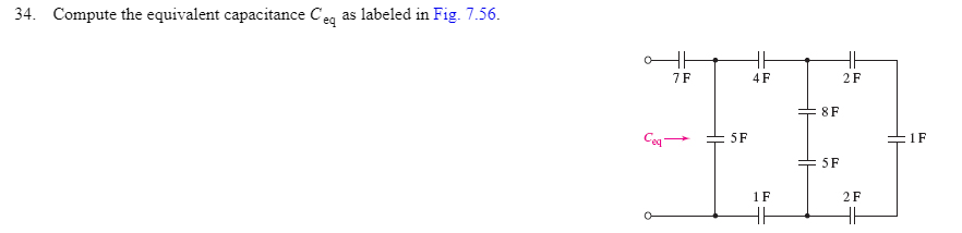 Solved 34. Compute the equivalent capacitance Ceq as | Chegg.com