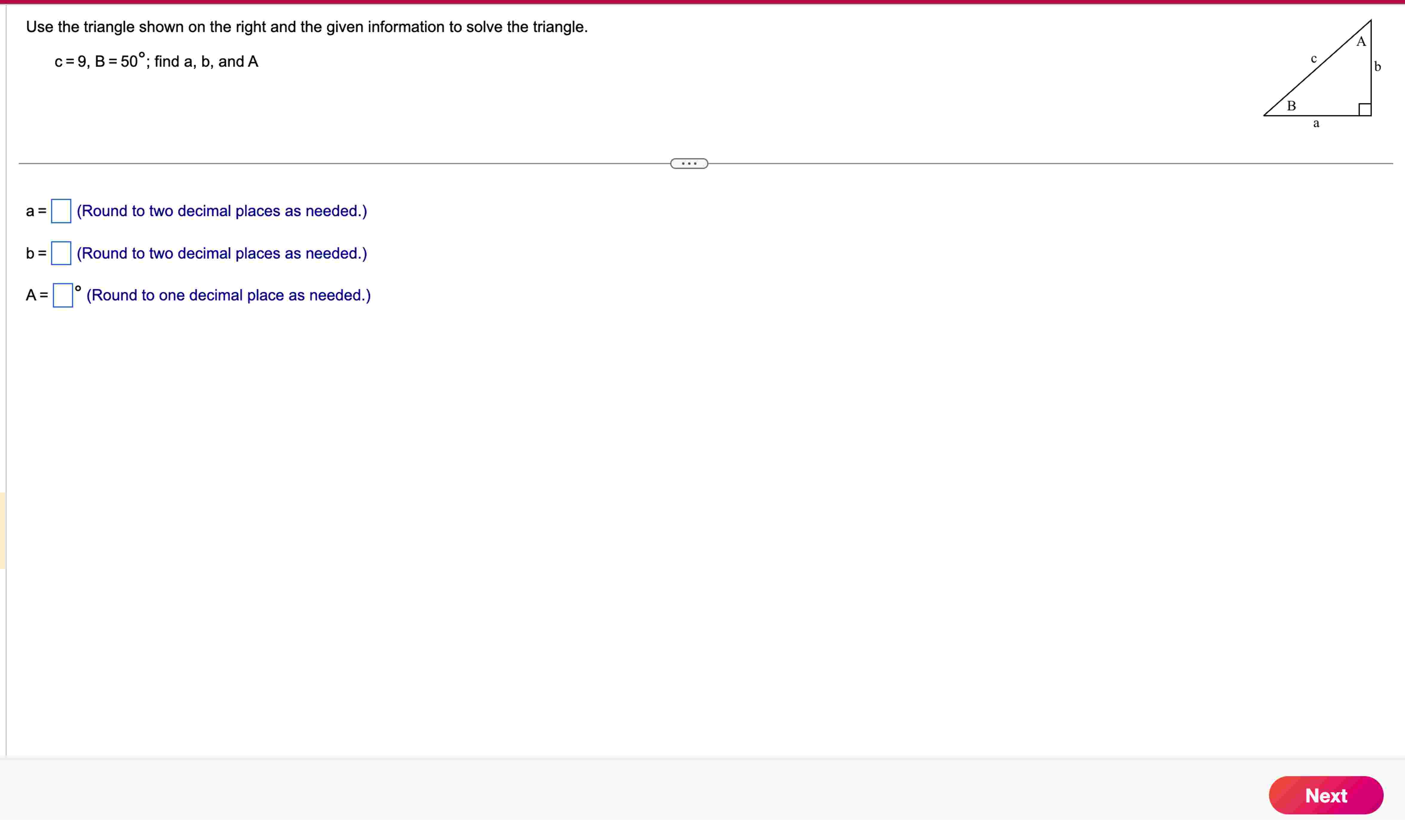 Solved Use the triangle shown on ﻿the right and the given | Chegg.com