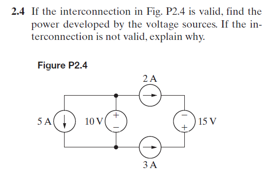 Solved 2.4 If the interconnection in Fig. P2.4 is valid, | Chegg.com