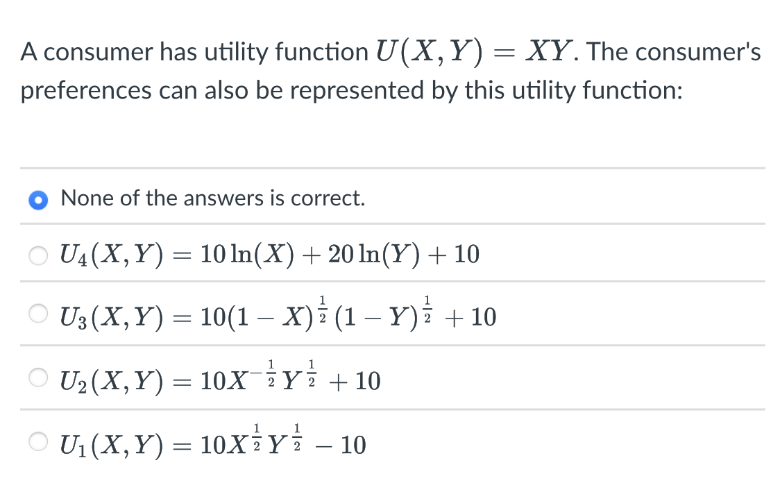 Solved A consumer has utility function U(x,Y)=xY. ﻿The | Chegg.com