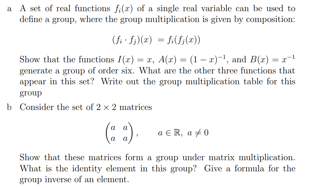 Solved a A set of real functions fi(x) of a single real | Chegg.com